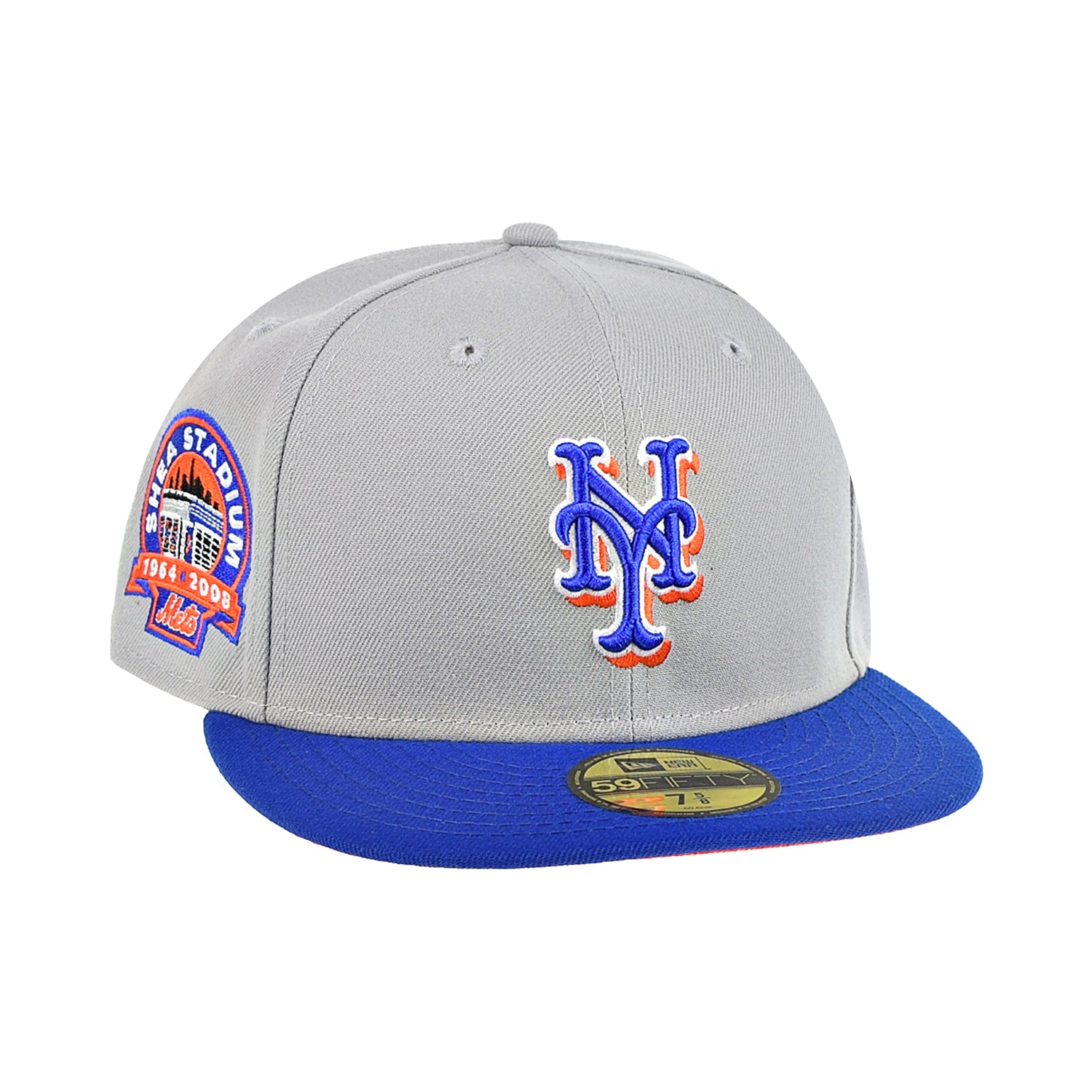 New Era New York Mets Shea Stadium 59Fifty Men's Fitted Hat Grey-Orang